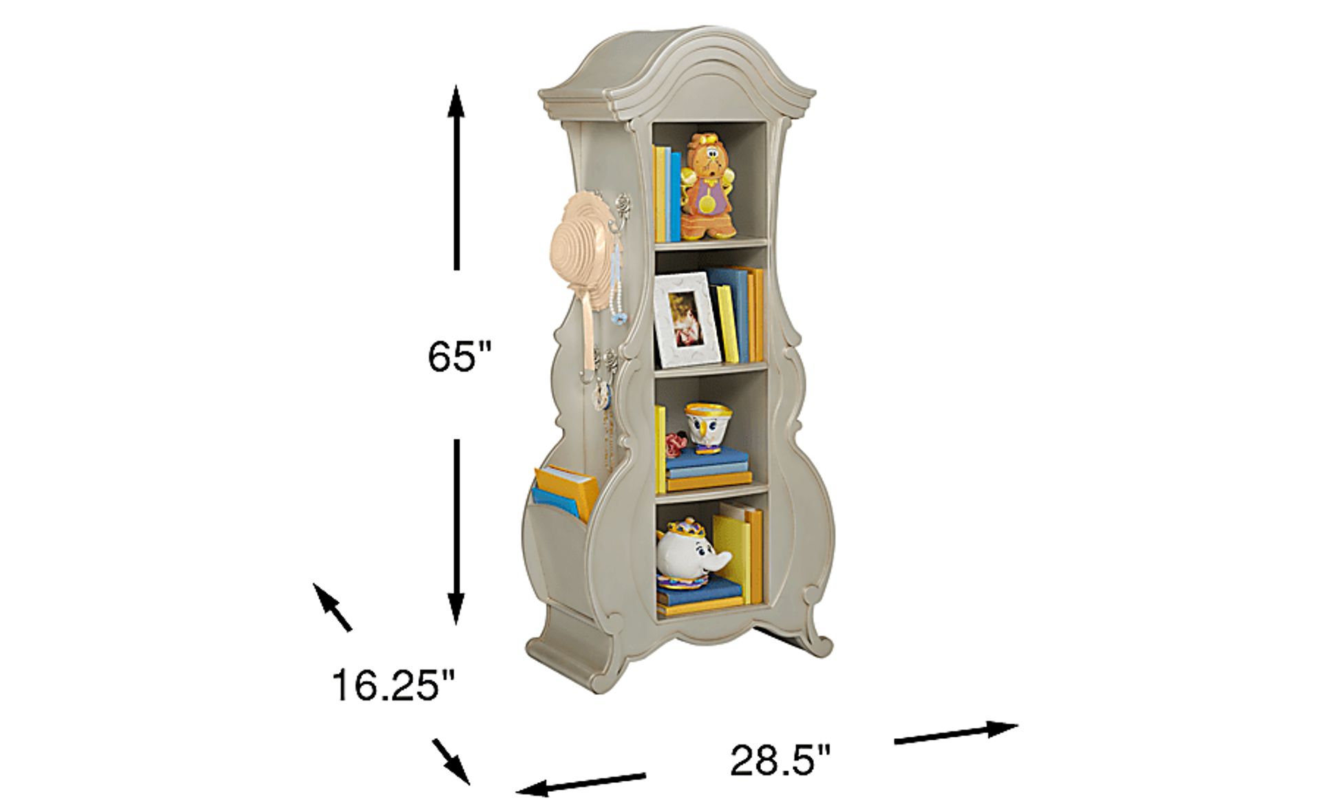Disney Princess Fairytale Silver Gray Bookcase | Rooms to Go