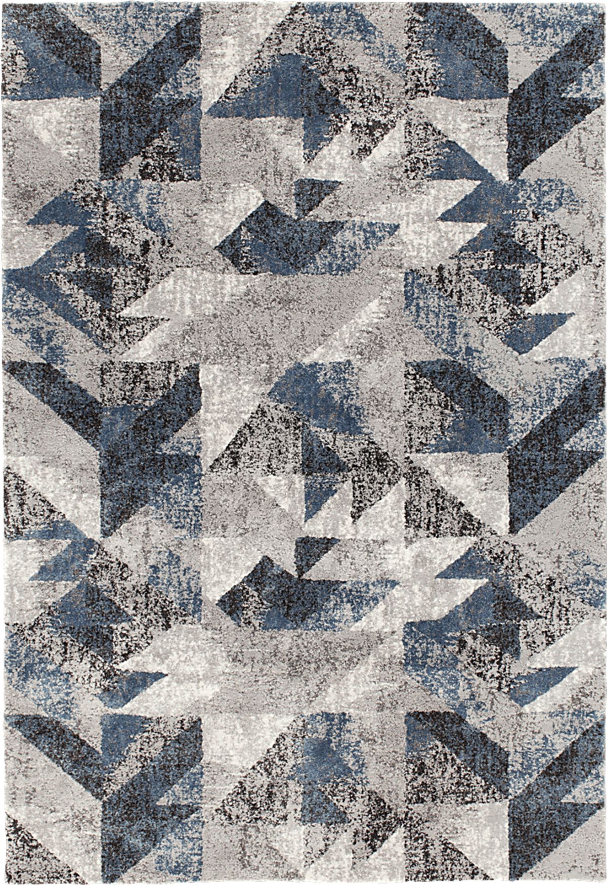 Gray Prism Blue Rug | Rooms to Go