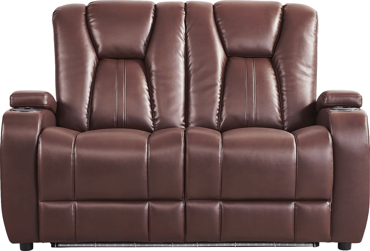 Kingvale Court 3 Pc Mocha Brown Polyester Fabric Dual Power Reclining ...