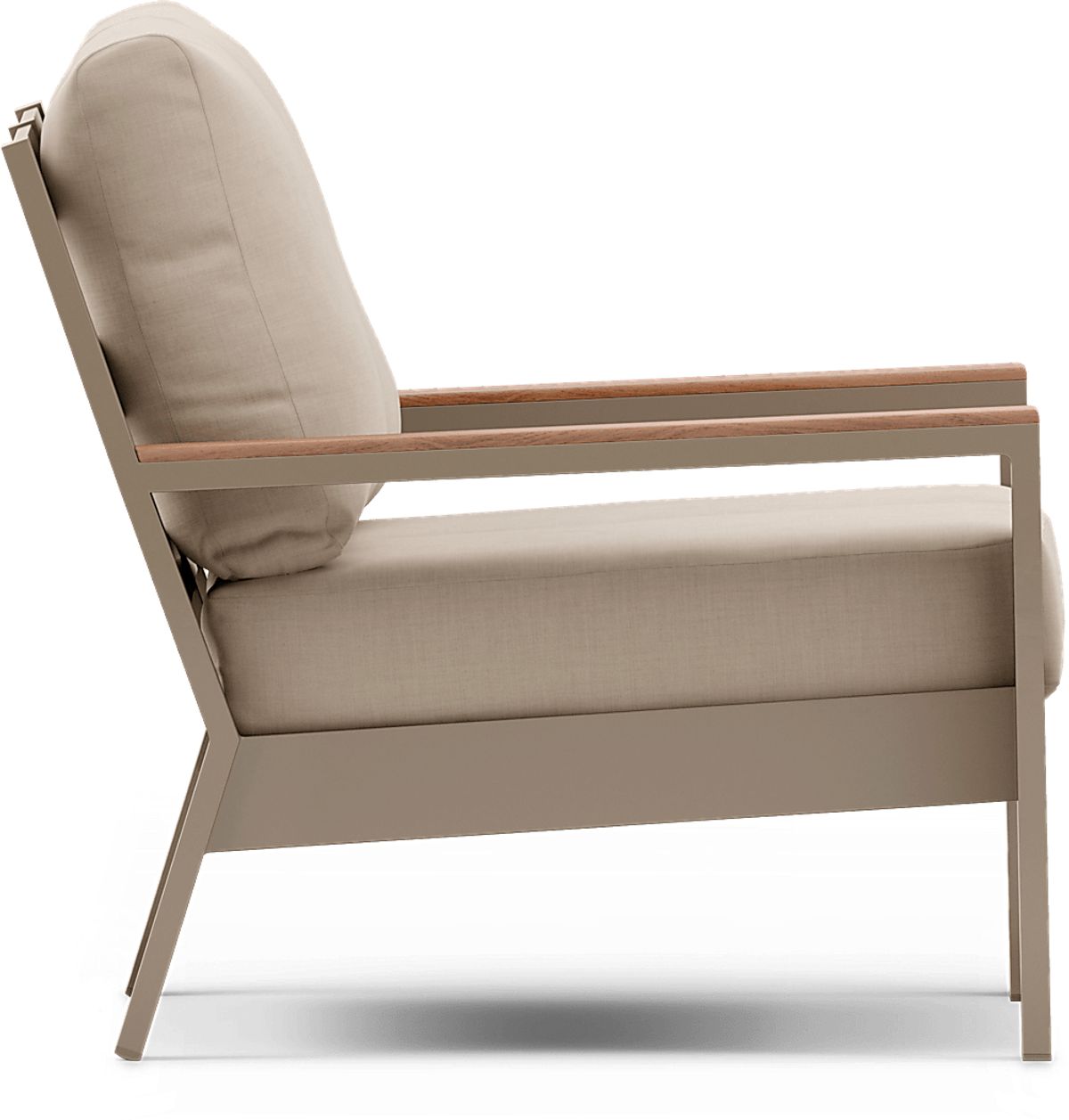 Solana 4 Pc Taupe Colors,Light Wood Buff Beige Aluminum Outdoor Seating ...
